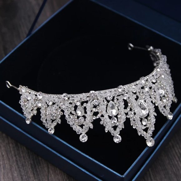 Accessories | Silver Tiara Crown Pointed Princess Queen Headdress ...